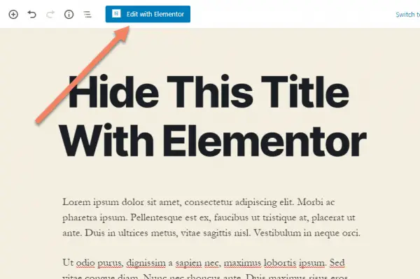 How to Hide the Page Title with Elementor How to Hide the Page Title with Elementor