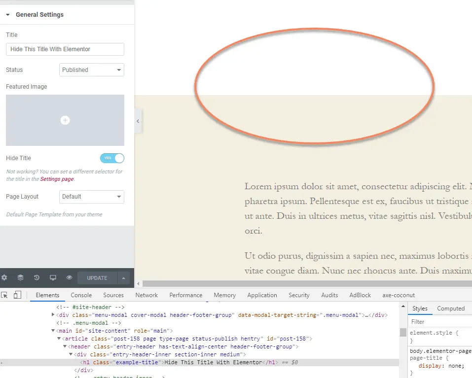 How to Hide the Page Title with Elementor How to Hide the Page Title with Elementor